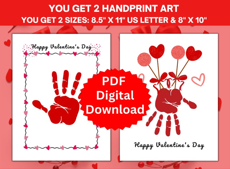 Valentine Handprint Art, Handprint Craft, Valentine's Day Handprint ...