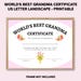 World's Best Grandma Certificate, Best Grandma Award, Grandmother ...