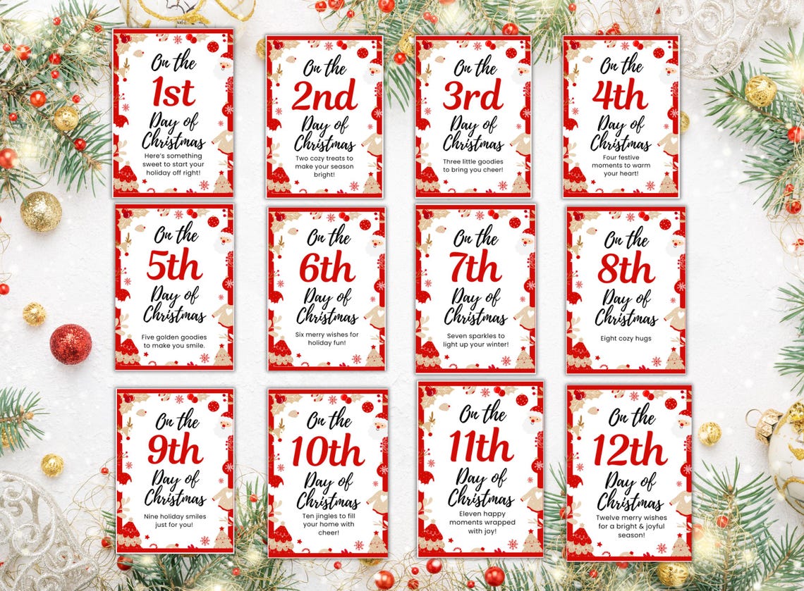 12 Days of Christmas Tags, 12 Days of Christmas Activities and Gift ...