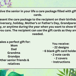 Printable Senior Citizen Gift Card Book, 70th, 80th, 90th Birthday Gift ...