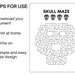 Skull Maze, Printable Halloween Maze, Halloween Activities and Games ...