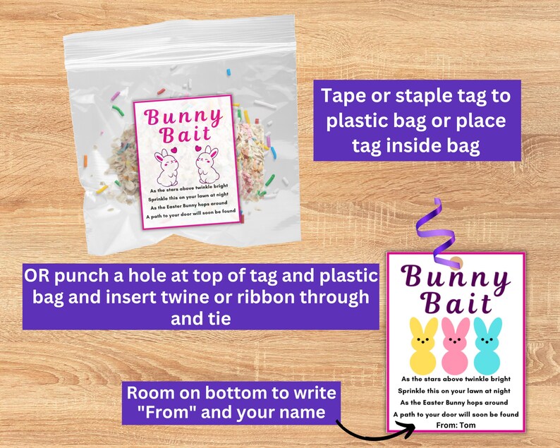 Easter Bunny Bait Tags, Easter Bunny Food, Classroom Easter Tag, Easter ...