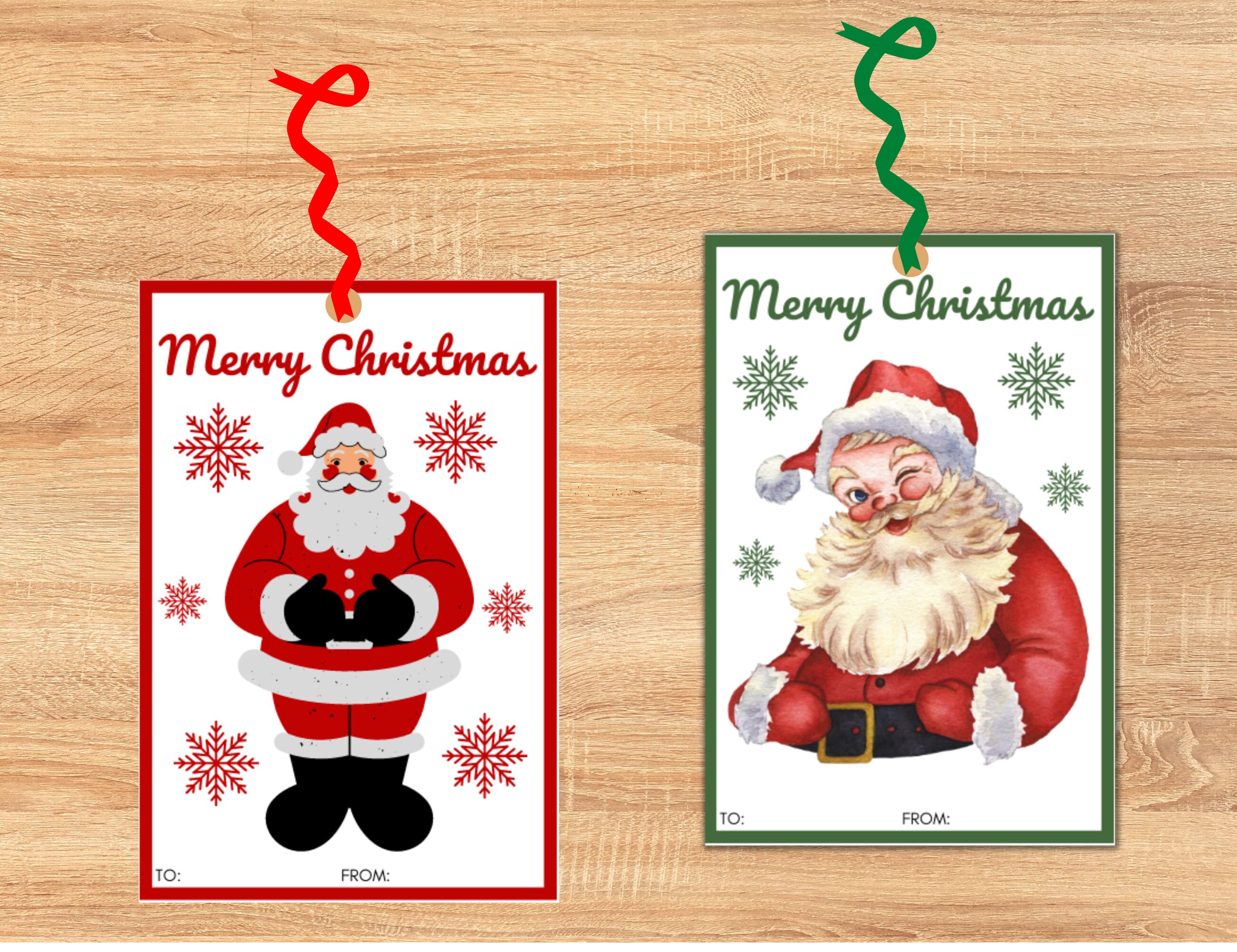 Santa Gift Tags, Printable Christmas Gift Tags, Merry Christmas Tags ...