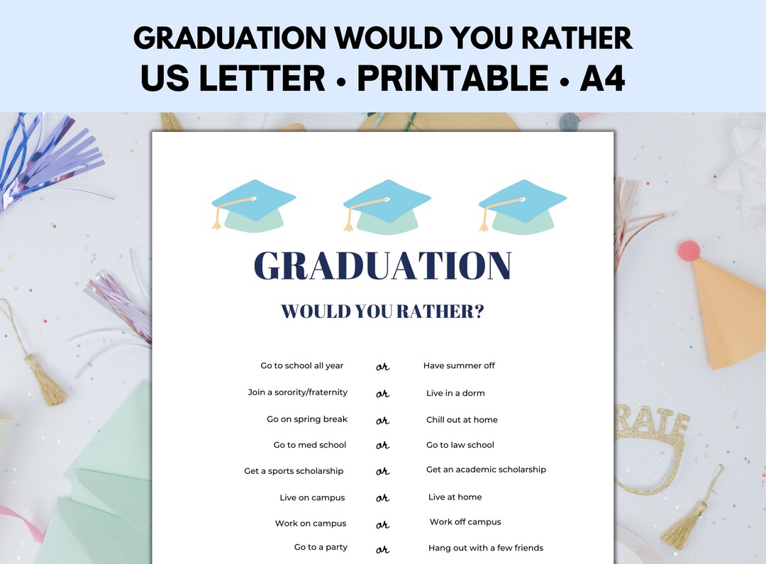 Graduation Would You Rather Game, Graduation Party Games Printable - Etsy