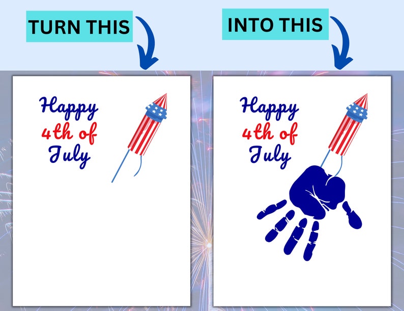 4th of July Handprint Art, Handprint Keepsake, 4th of July Activities ...