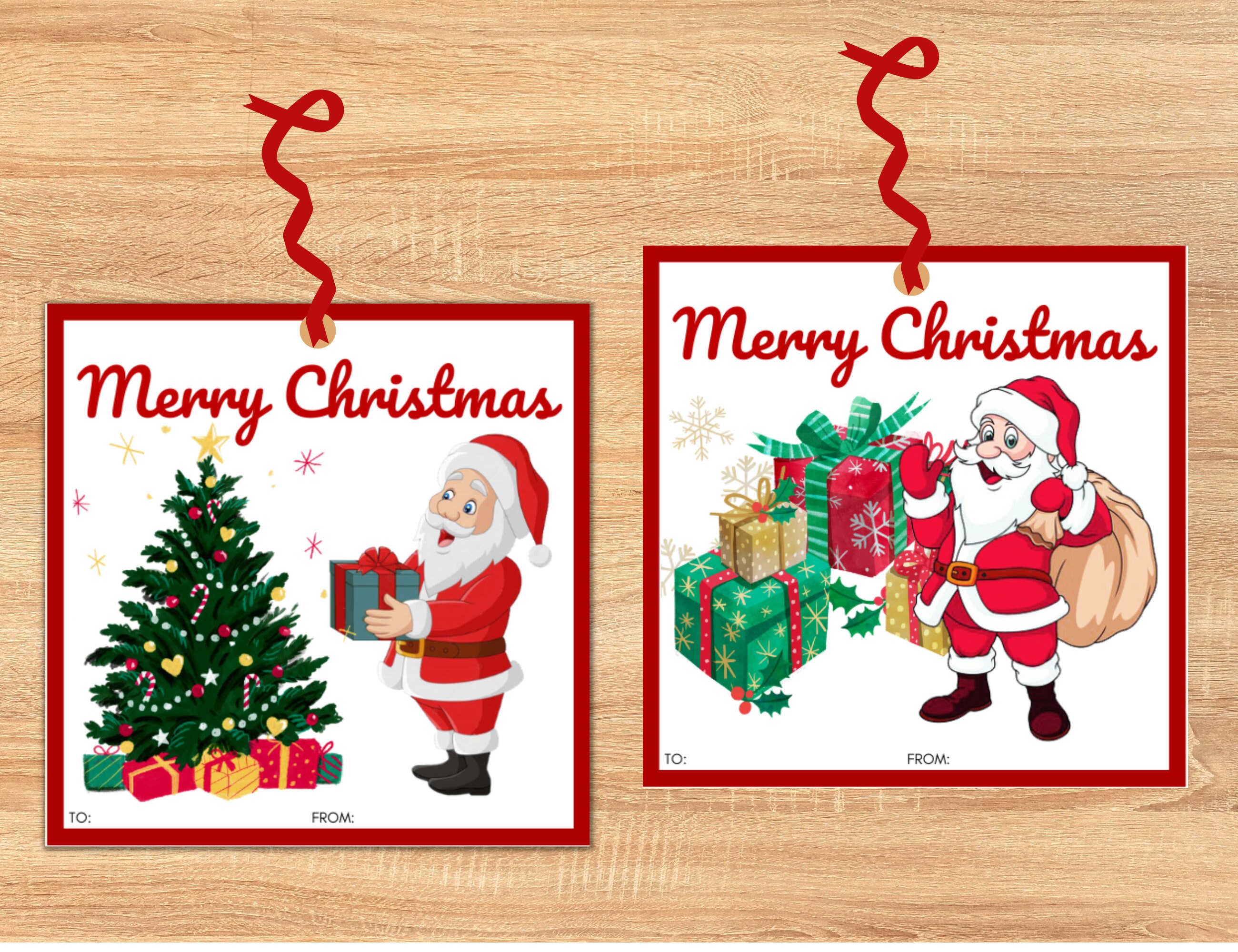 Santa Gift Tags, Printable Christmas Gift Tags, Merry Christmas Tags ...