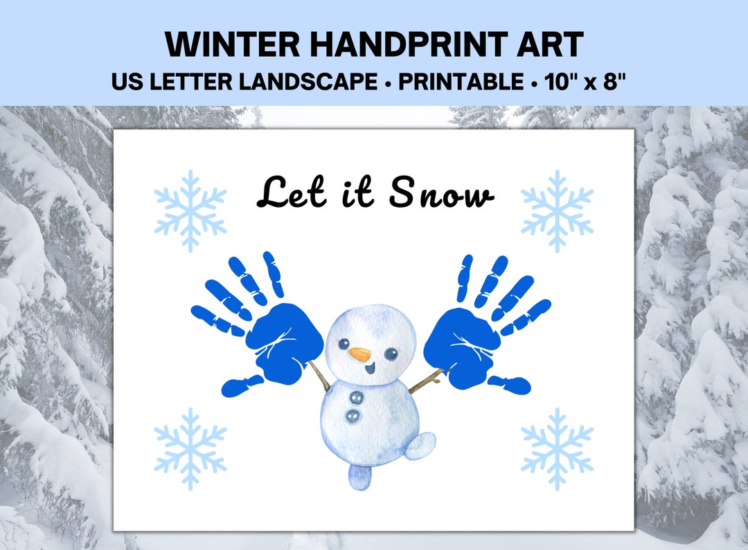 Winter Handprint Art, Winter Preschool Craft, Snowman Handprint Craft ...
