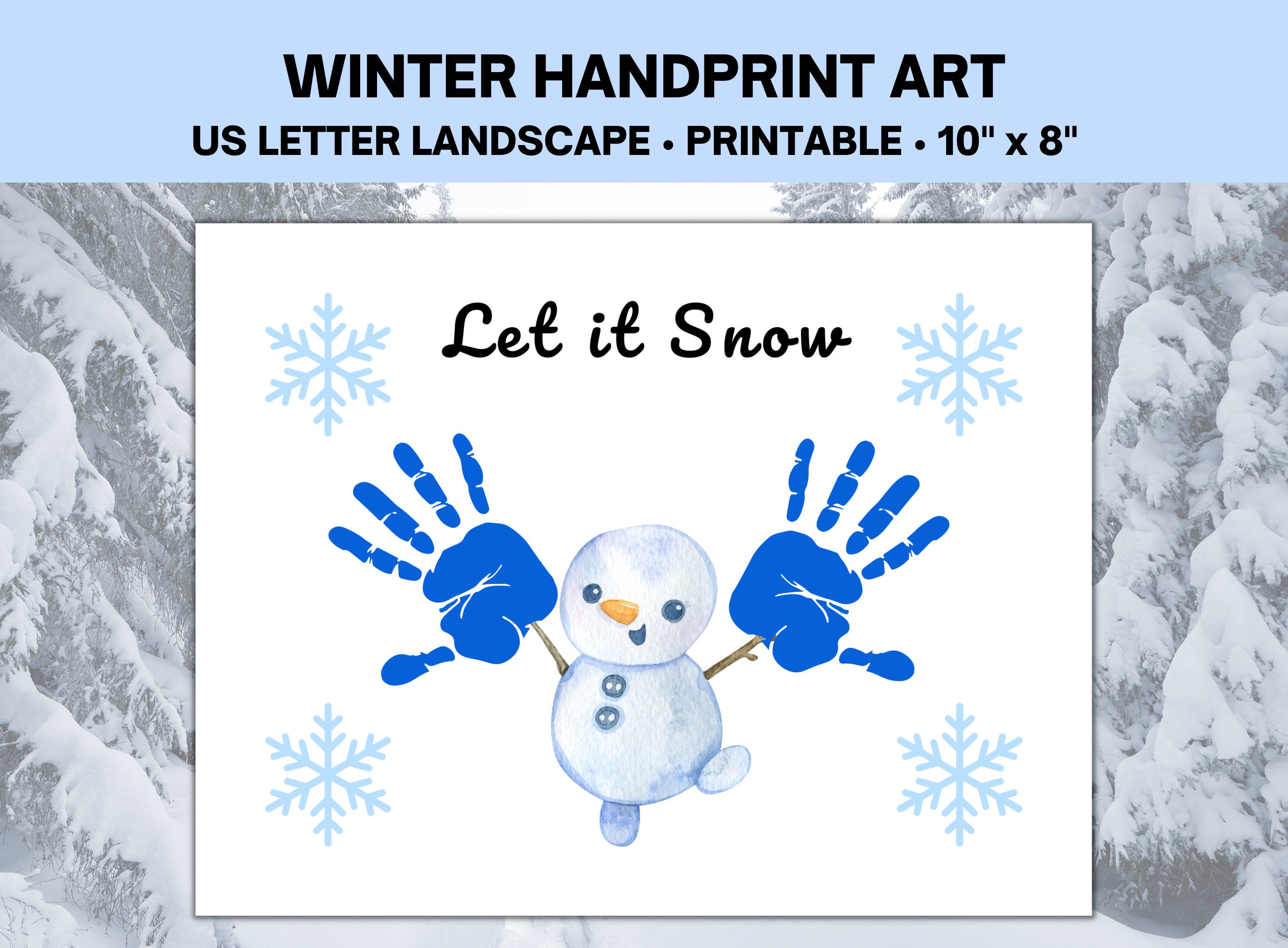 Winter Handprint Art, Winter Preschool Craft, Snowman Handprint Craft ...