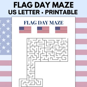 Flag Day Maze Printable Game, Patriotic Activity - Etsy