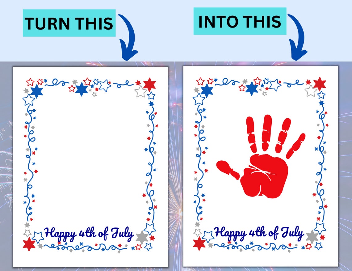 4th of July Handprint Art Handprint Keepsake 4th of July - Etsy
