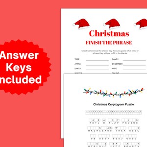 Christmas Game Bundle, Printable Christmas Games, Christmas Word Games ...