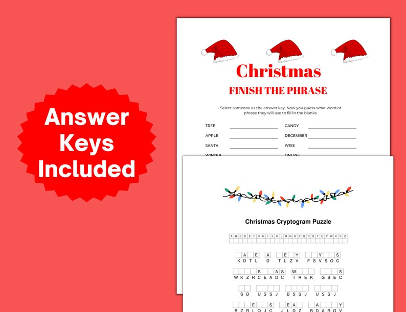 Christmas Game Bundle, Printable Christmas Games, Christmas Word Games ...