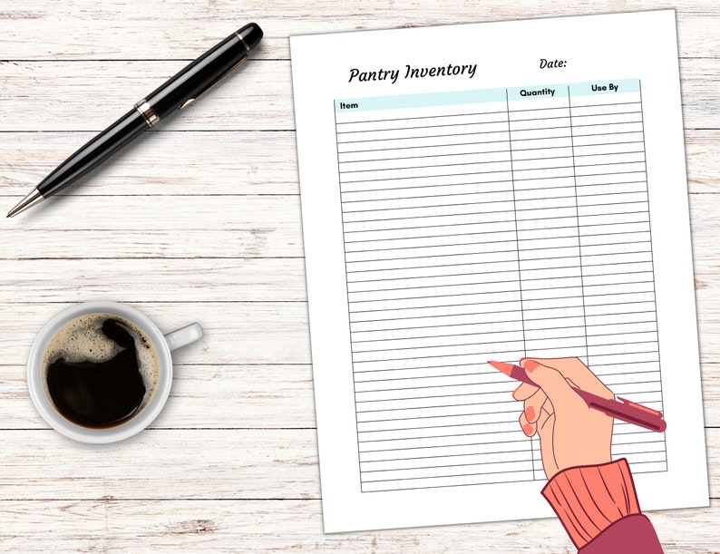 Pantry Inventory Sheet Printable, Food and Kitchen Inventory, Pantry ...