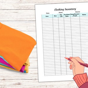Clothing Inventory Template Sheet, Apparel Inventory Tracker, Clothing ...