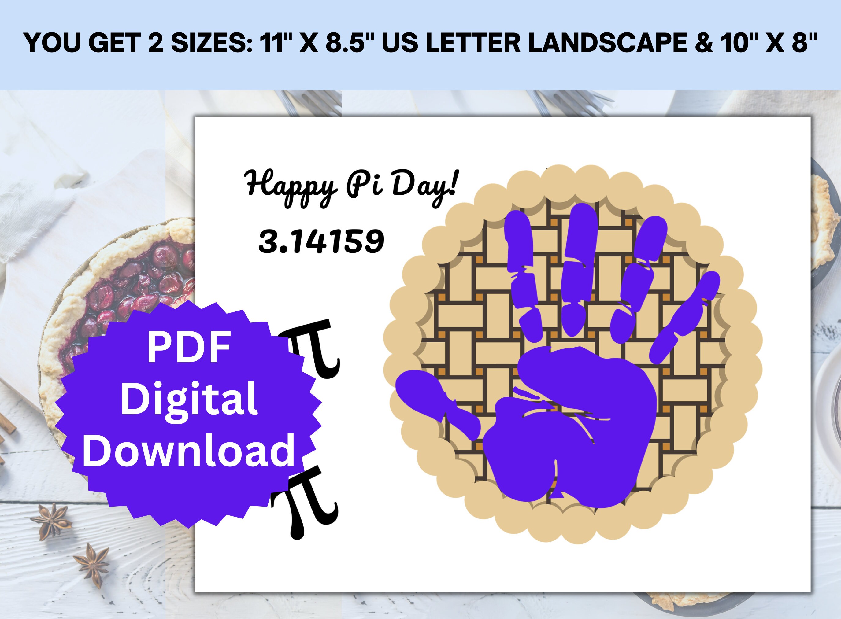 Pi Day Handprint Art, Fingerprint Art, Pi Day Handprint Signs, Pi ...