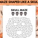 Skull Maze, Printable Halloween Maze, Halloween Activities and Games ...