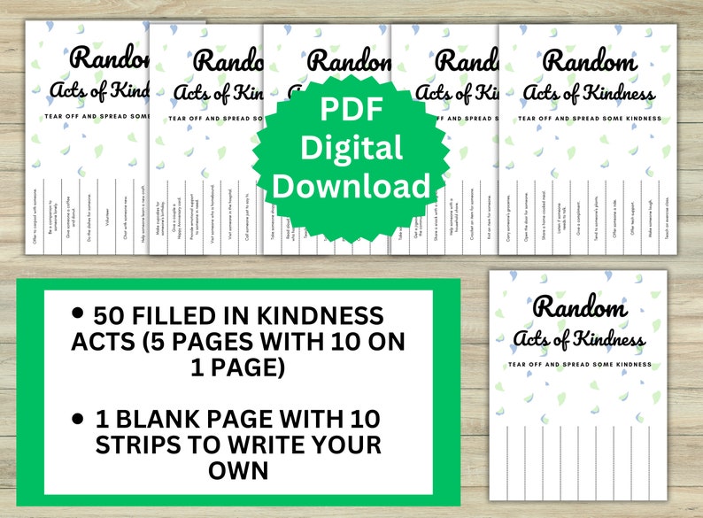 Random Acts of Kindness Tear off Flyer for Senior Citizens, Kindness ...