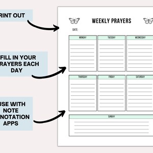 Prayer Journal Printable, Bible Study Journal and Planner, Prayer ...