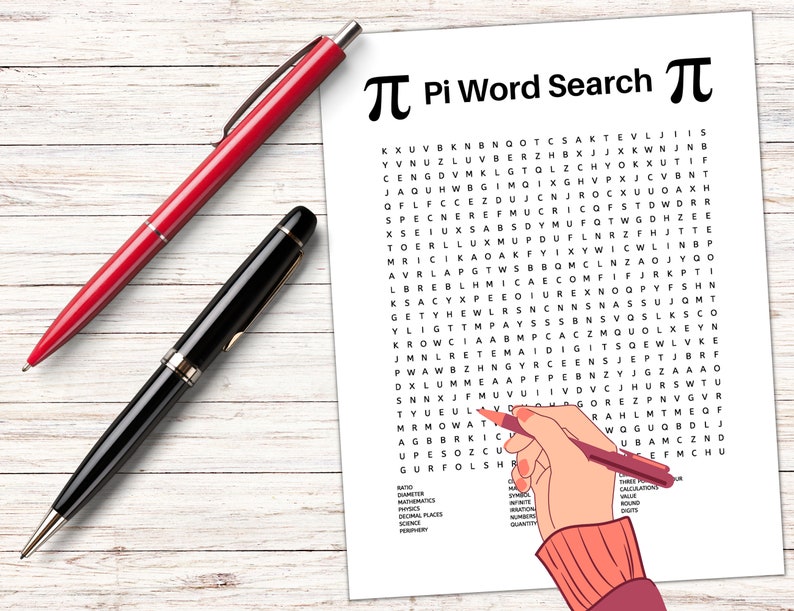 Pi Word Search Puzzle, Pi Day Games, Pi Day Party, Math Teacher Pi ...