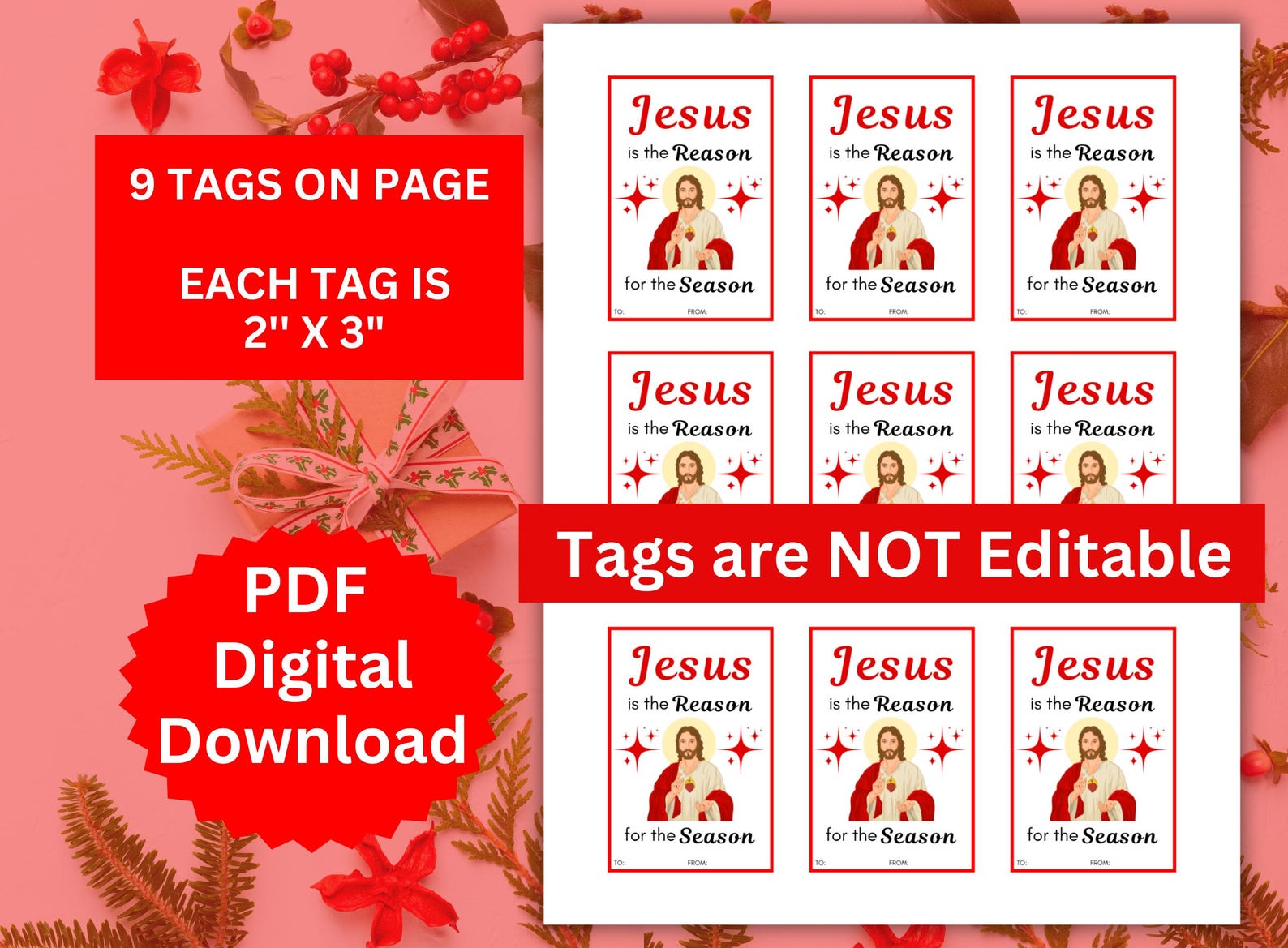 Jesus is the Reason for the Season Gift Tags, Christian Gift Tags Keep ...