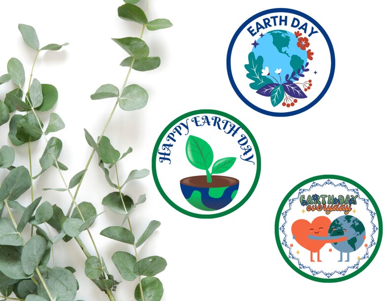 Earth Day Stickers Printable Earth Stickers, Planet Sticker, Earth Day ...