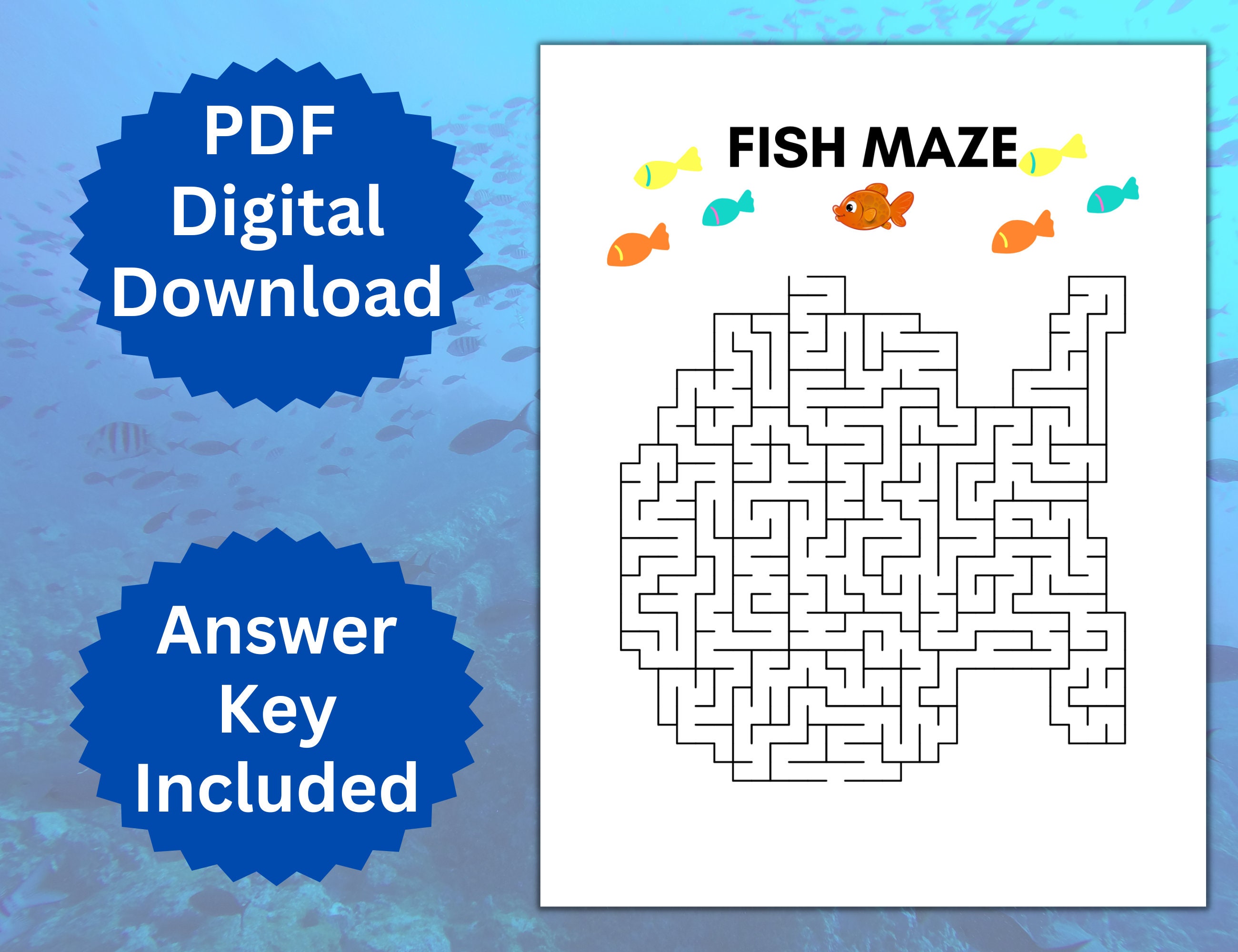 Fish Maze Printable, Lent Games, Sunday School Games, Bible Study Games ...