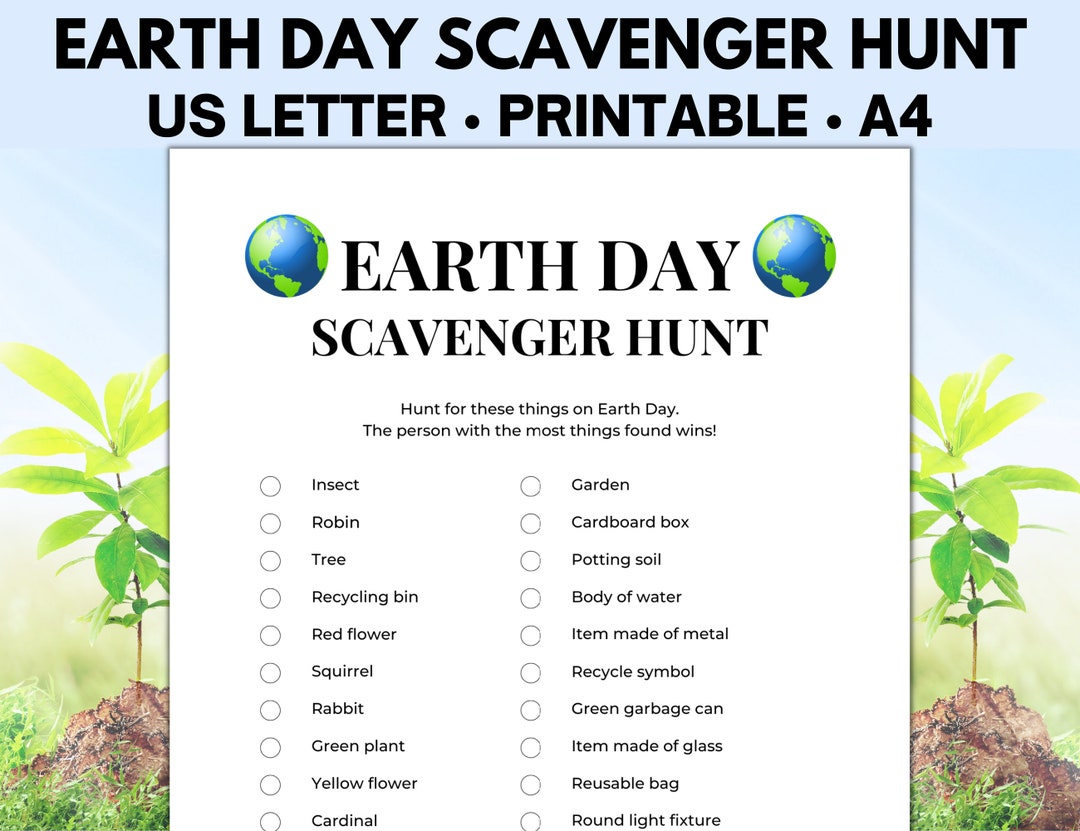 Earth Day Scavenger Hunt Earth Day Printable Earth Day - Etsy
