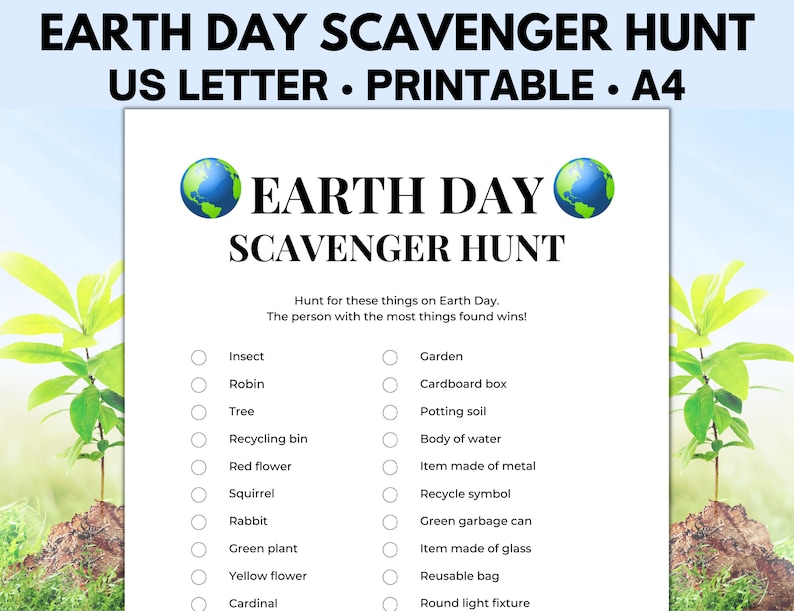 Earth Day Scavenger Hunt, Earth Day Printable, Earth Day Activities ...