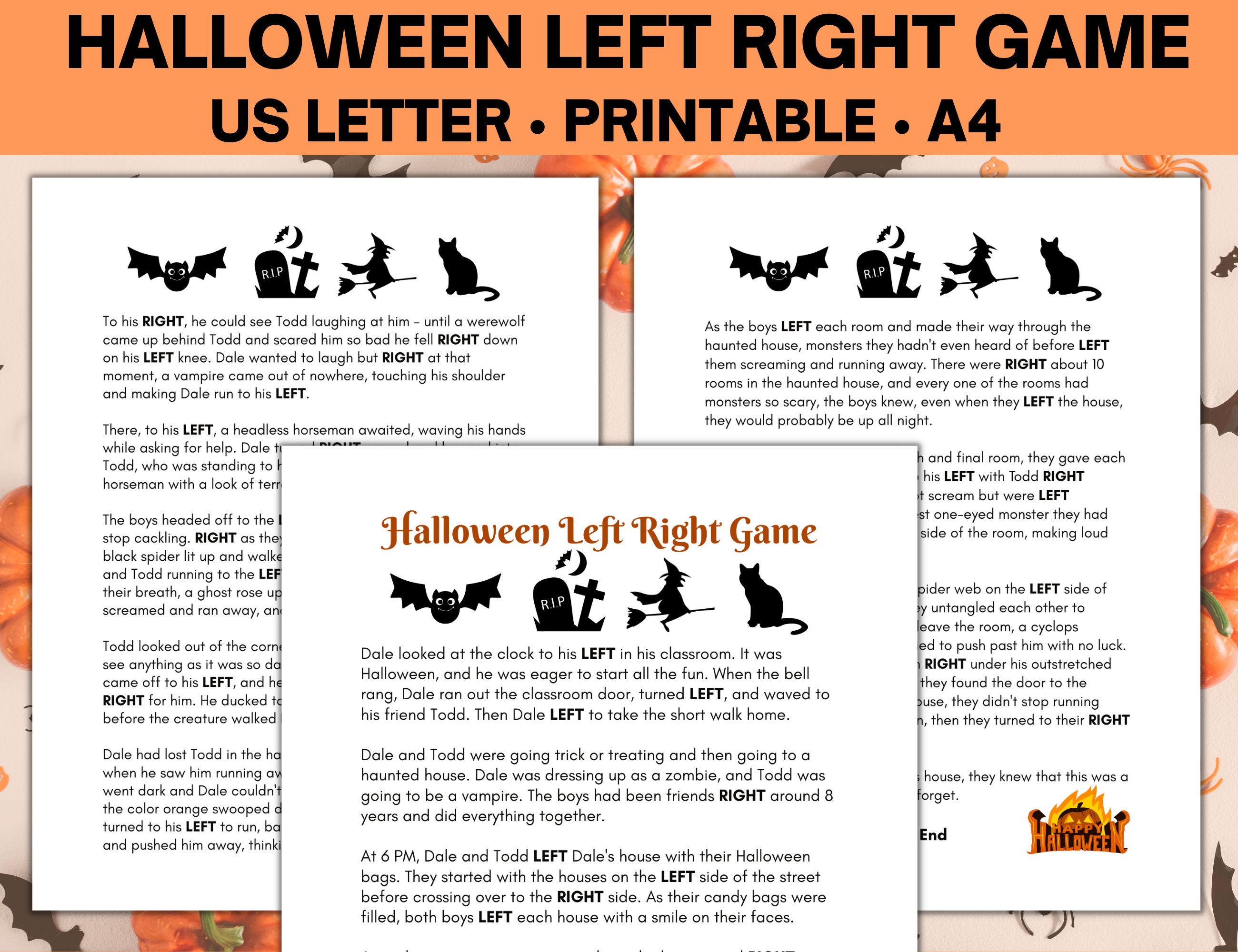 Halloween Left Right Game, Pass the Gift Game, Pass the Prize Game ...