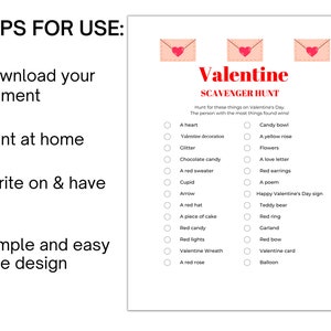 Valentine Scavenger Hunt, Valentine Party Game, Valentine's Day Game ...