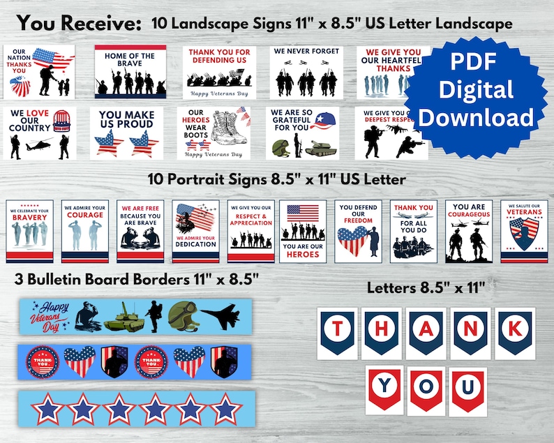 Veterans Day Bulletin Board Kit for Teachers, School, Work and Home ...