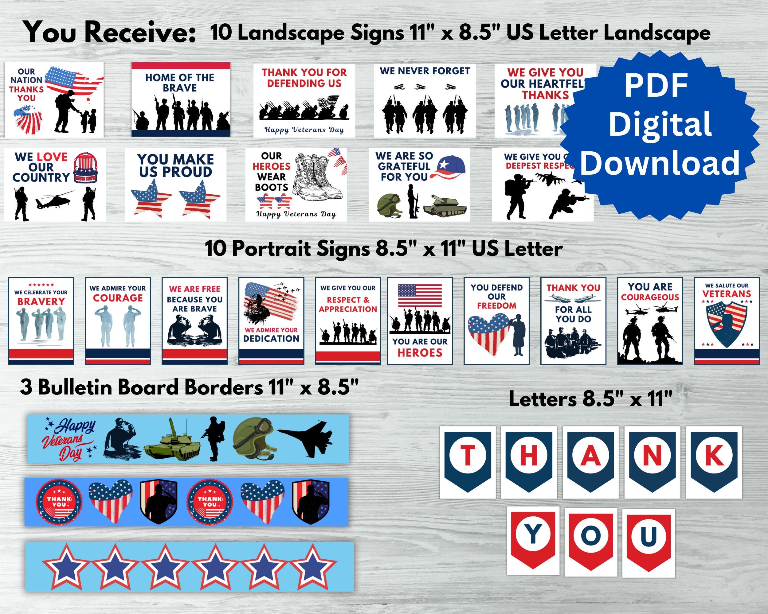 Veterans Day Bulletin Board Kit for Teachers, School, Work and Home ...