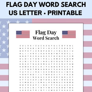 Flag Day Word Search, Flag Day Printable, Flag Day Activities, Word ...
