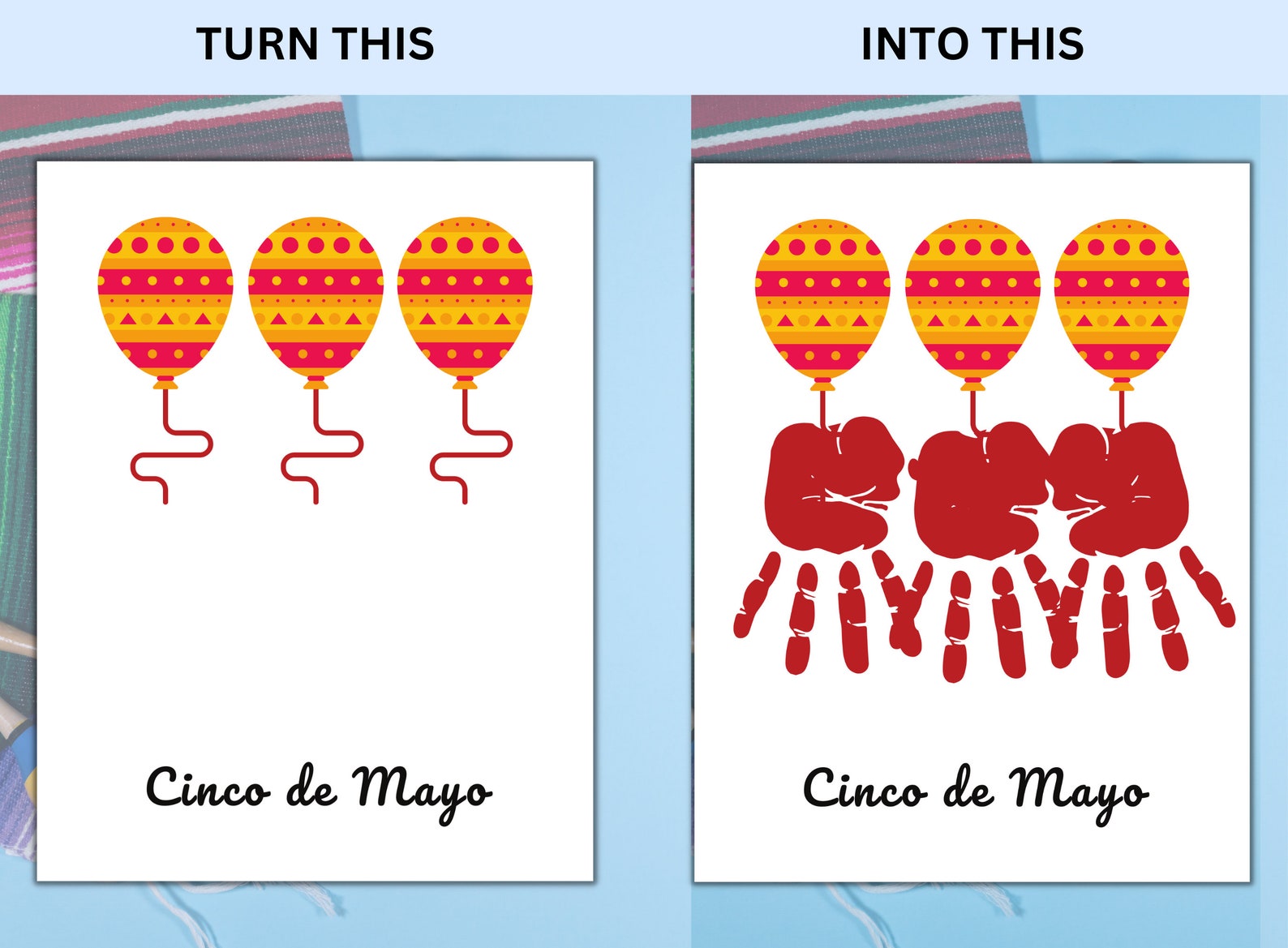 Cinco De Mayo Handprint Art for Kids and Toddlers, Handprint Craft for ...
