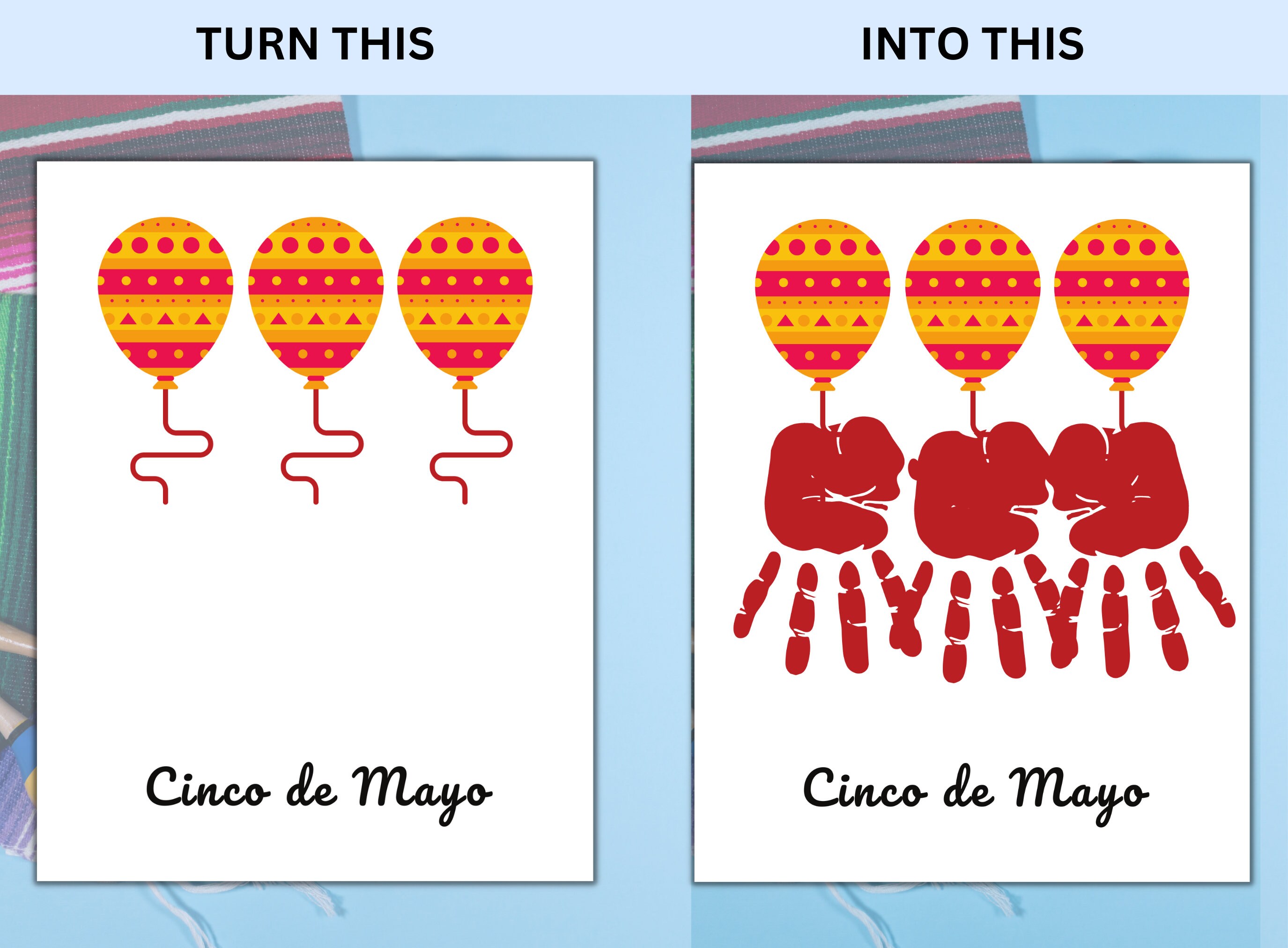 Cinco De Mayo Handprint Art for Kids and Toddlers, Handprint Craft for ...