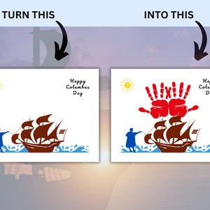 Columbus Day Handprint Art, Handprint Craft, Fingerprint Art, Columbus ...