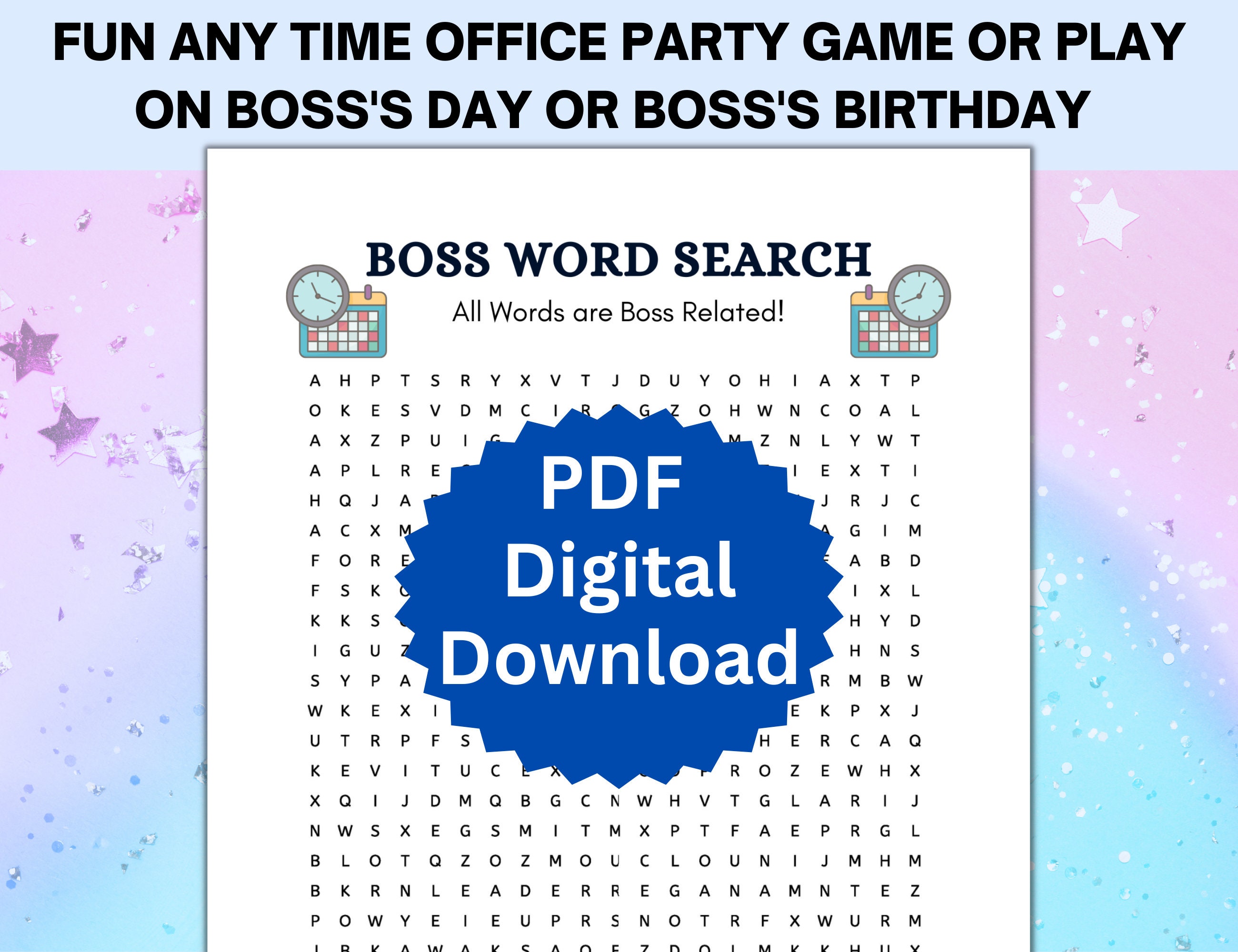 Boss Word Search Puzzle, Office Party Games, Boss Day Games - Etsy