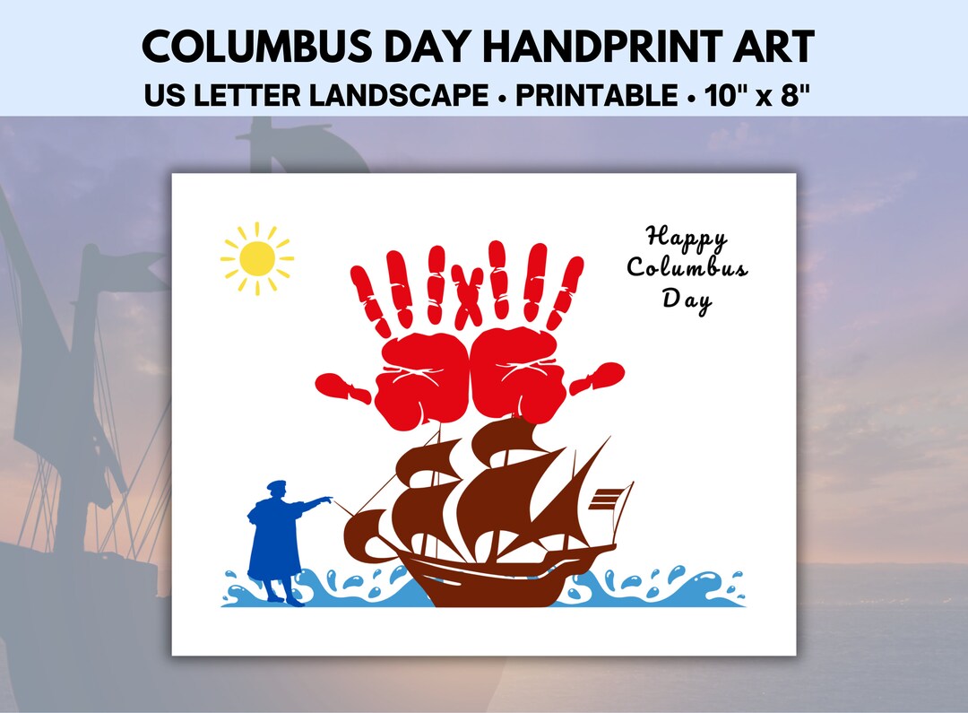 Columbus Day Handprint Art, Handprint Craft, Fingerprint Art, Columbus ...