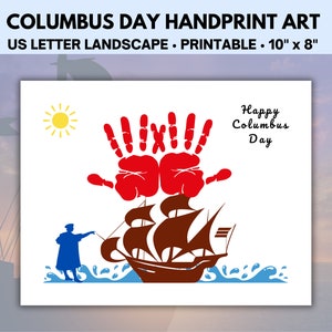 Columbus Day Handprint Art, Handprint Craft, Fingerprint Art, Columbus ...