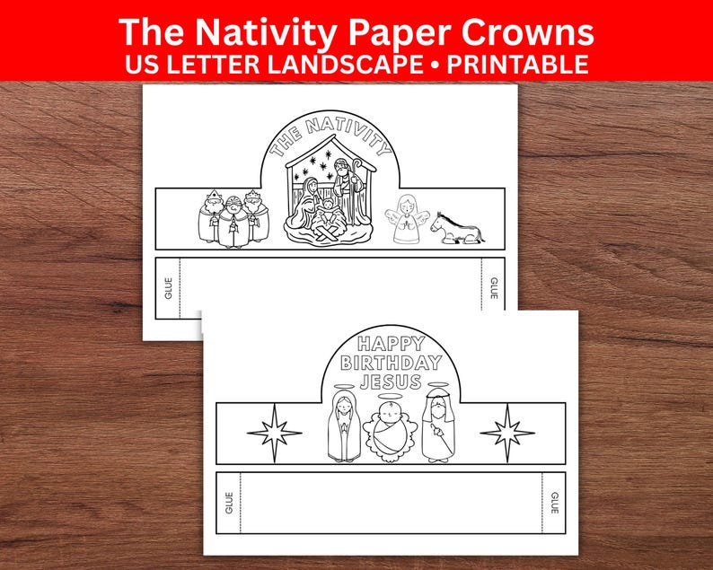 The Nativity Paper Crowns, Happy Birthday Jesus Craft, Christian ...