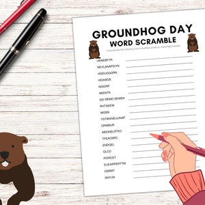 Groundhog Day Word Scramble, Groundhog Day Printable, Groundhog ...