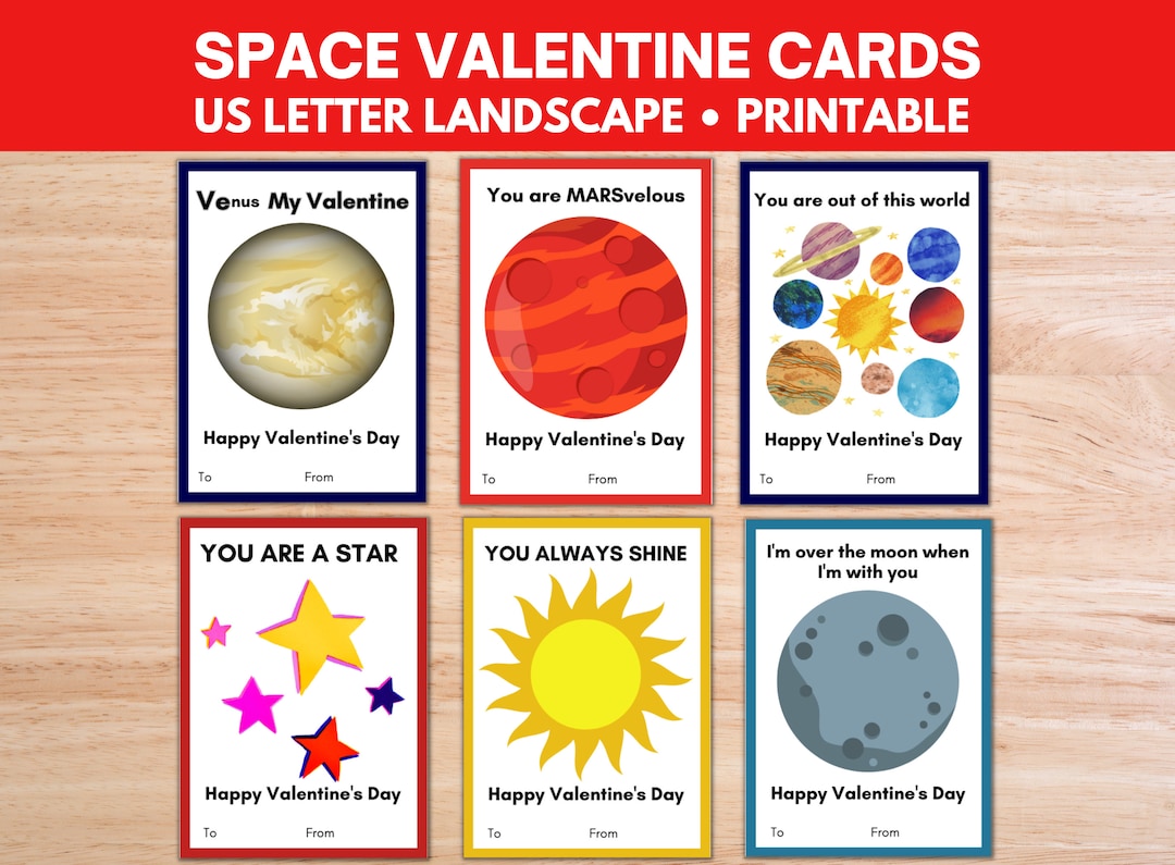Printable Space Valentines, Space Valentines Cards, Valentines for ...