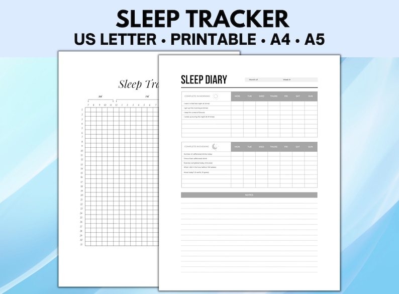 Sleep Tracker Printable, Adult Child Toddler Sleep Log Tracker, Sleep ...