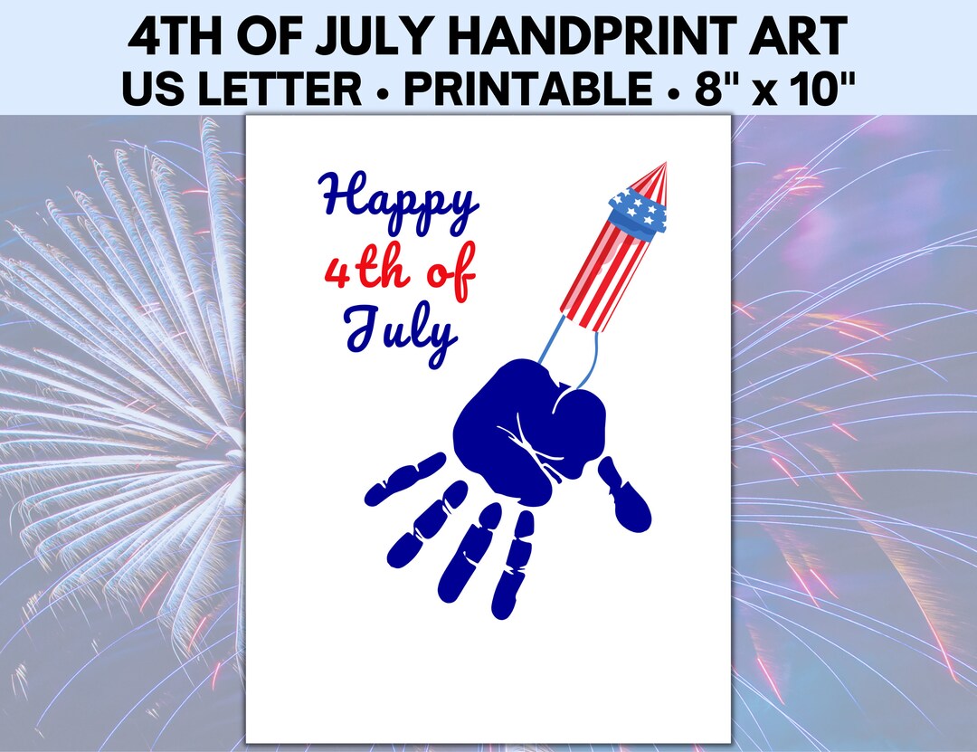 4th of July Handprint Art, Handprint Keepsake, 4th of July Activities ...