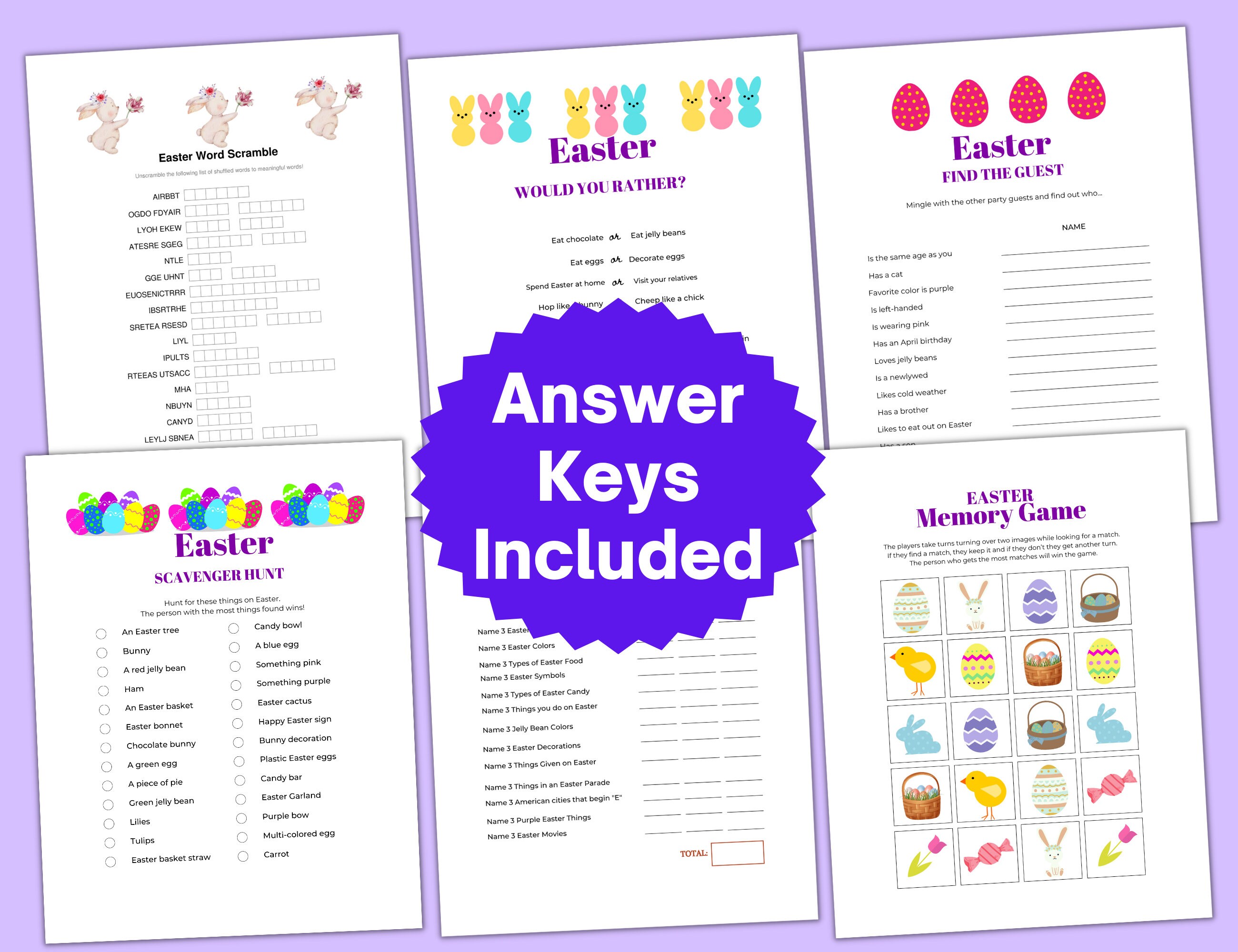 Printable Easter Games, Easter Dice Game, Easter Games for Kids and ...