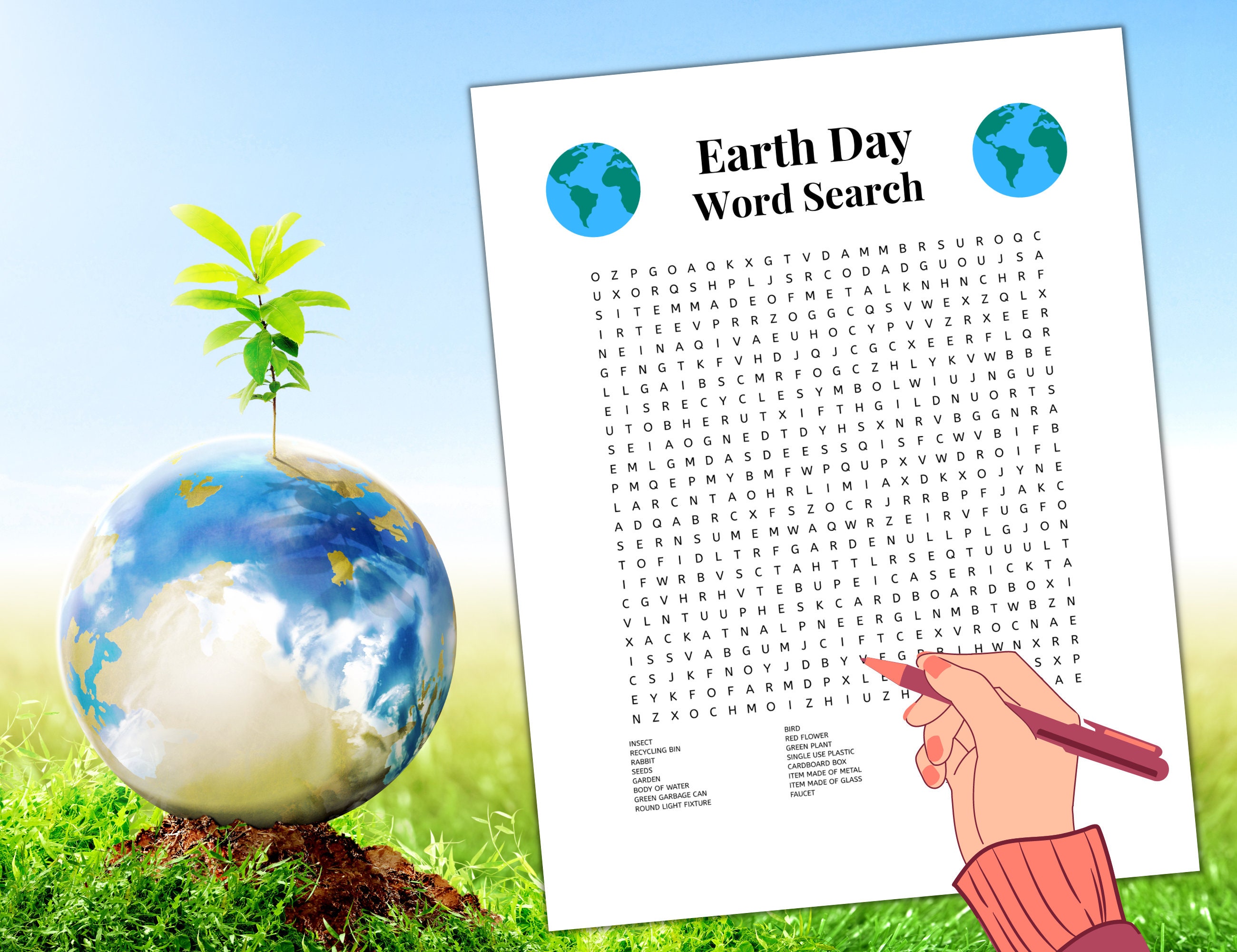 Earth Day Word Search Puzzle, Earth Day Printable, Earth Day Activities ...
