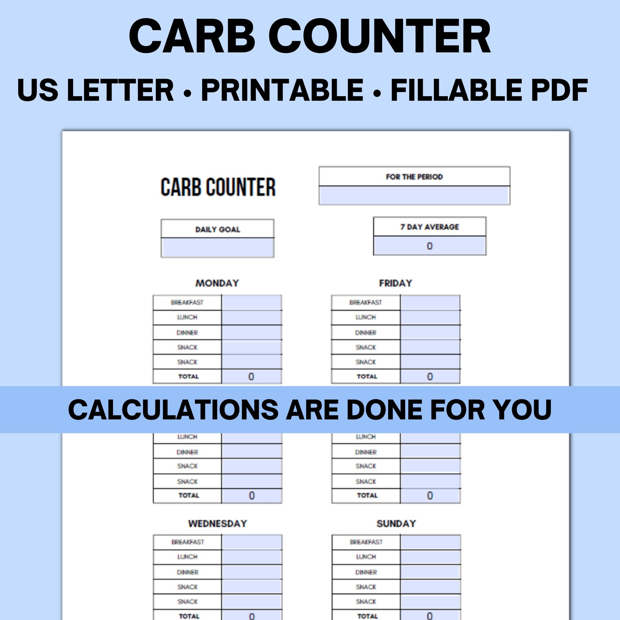 Carb Counter Tracker, Diet Tracker, Food Log and Tracker, Calorie ...