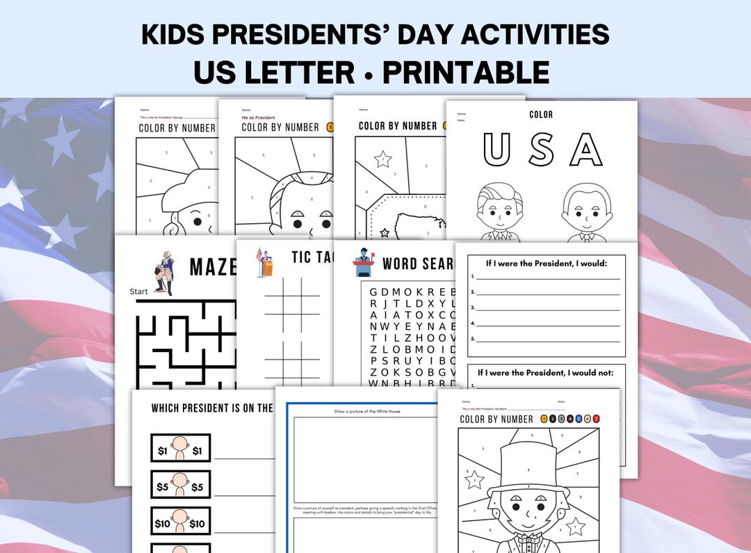 Kids Presidents' Day Activities and Games, Patriotic Games, Patriotic ...