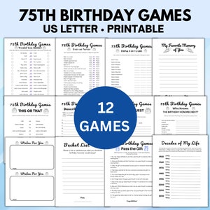 75th Birthday Games and Ideas, Cheers to 75 Years, Birthday Party Games ...