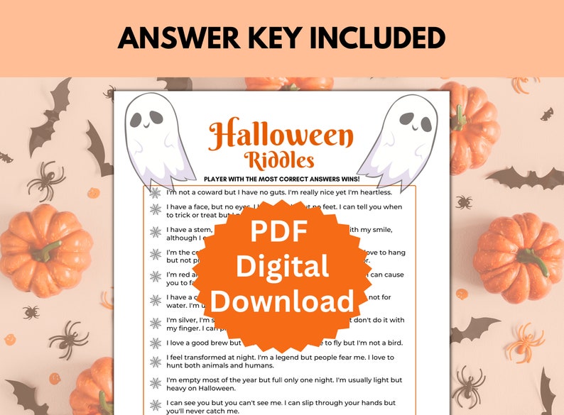 Halloween Riddles Game for Teens and Adults - Etsy